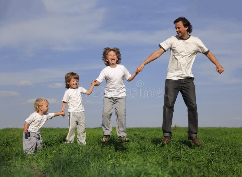 Happy jumping stock photo. Image of exercising, boys - 26661938