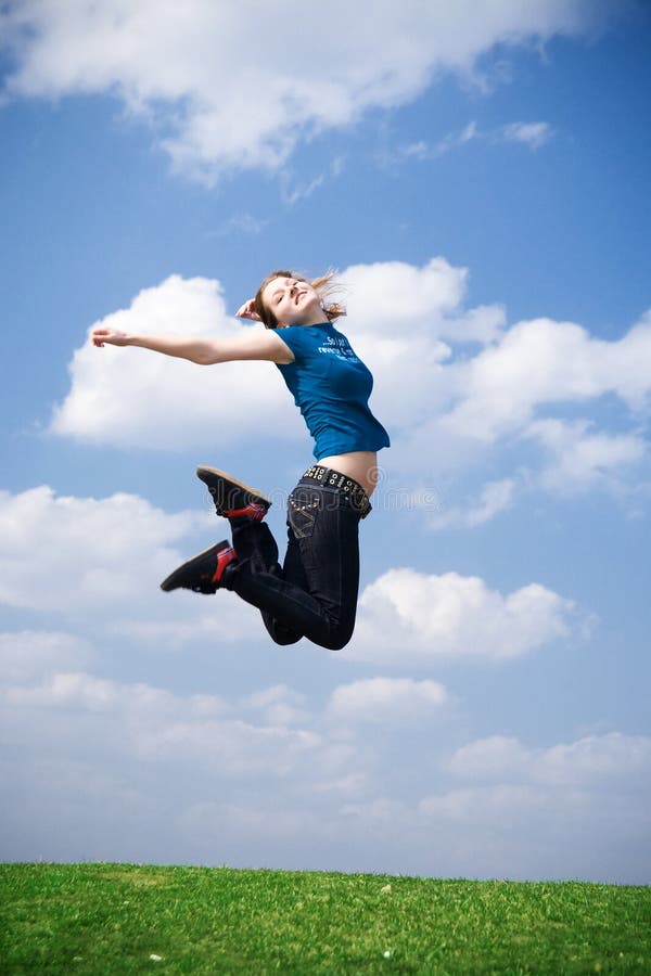 Happy Girl Jumping Picture. Image: 4865219