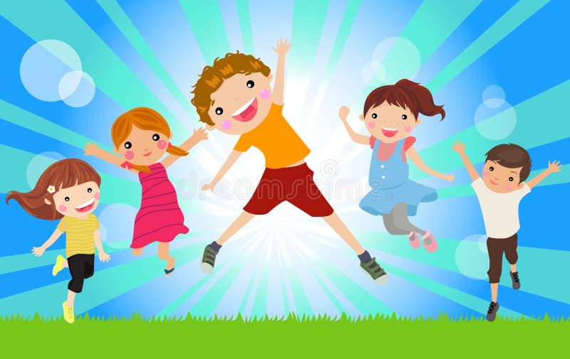 Happy Jumping Kids Stock Illustrations – 14,509 Happy Jumping Kids ...