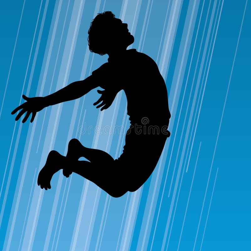 Happy Jumping Man stock vector. Illustration of drawing - 21460194