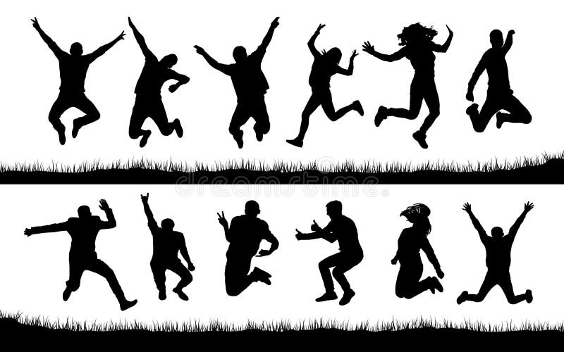 Happy People Silhouettes Stock Vector Illustration Of Ecstatic 2264187