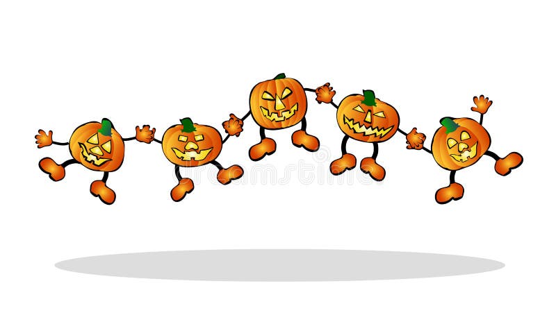 Happy, jumping pumpkins stock vector. Illustration of happy - 10903481