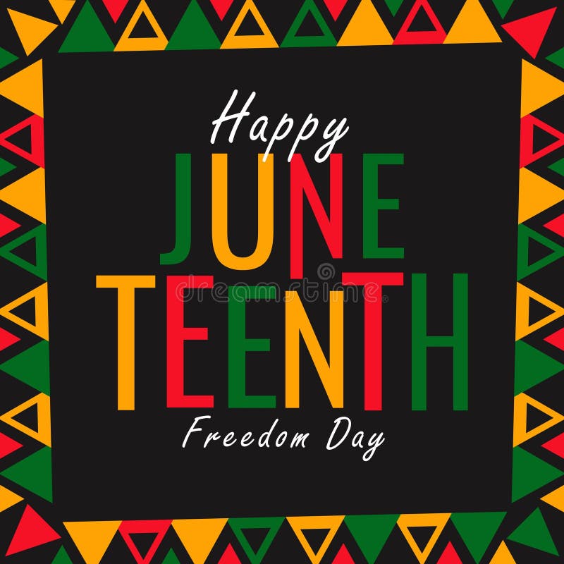 Happy Juneteenth Text Design with African Pattern Ornament Stock ...