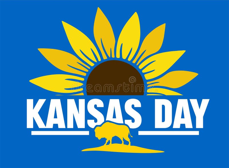 Happy Kansas Day with Beautiful Sunflowers Stock Illustration ...