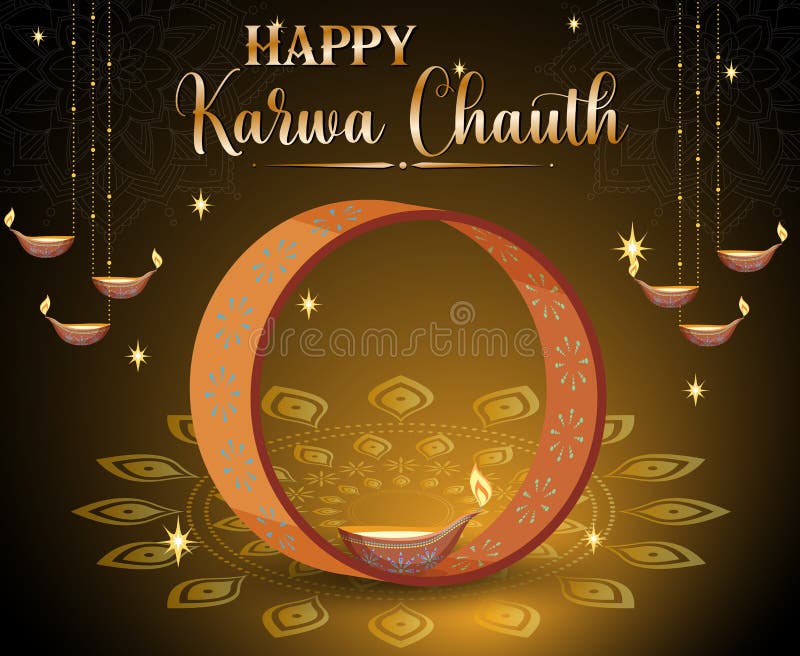 Happy Karva Chauth Poster Design Stock Vector - Illustration of diwali ...