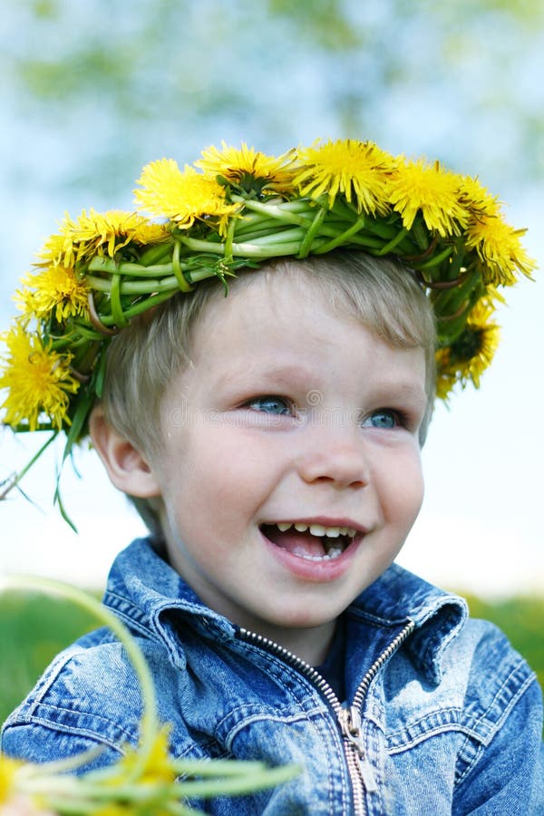 Happy kid stock photo. Image of child, posy, diadem, bonding - 5550198