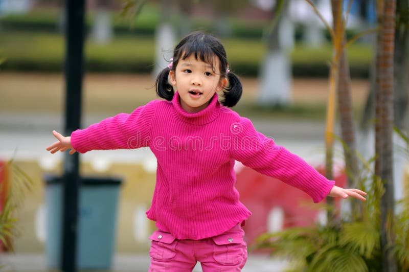 Happy kid stock photo. Image of little, plait, amuse, girl - 8850458