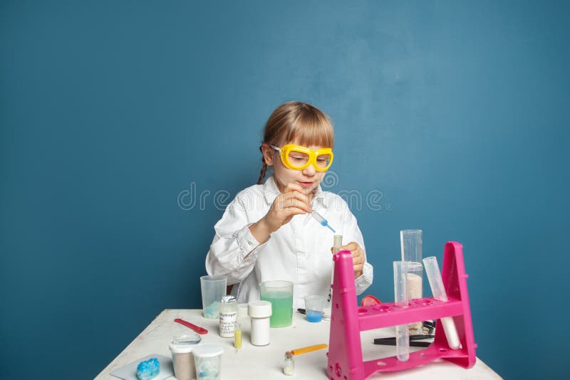Happy Kid at Elementary School. Science Child Girl Stock Image - Image ...