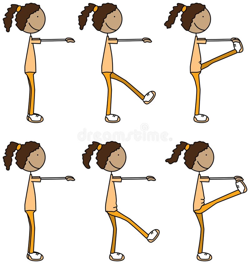 Happy kid exercises stock vector. Illustration of active - 291230269