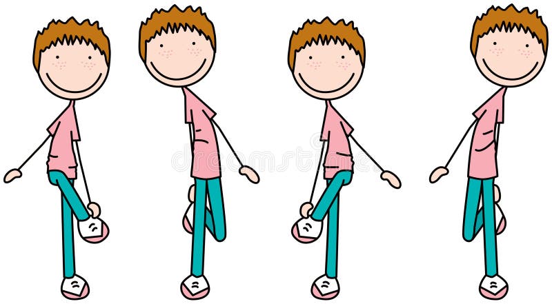 Happy kid exercises stock vector. Illustration of training - 293186242