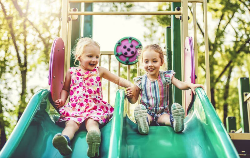 Happy Kid Having Fun Play Together on Summer Season Stock Image - Image ...