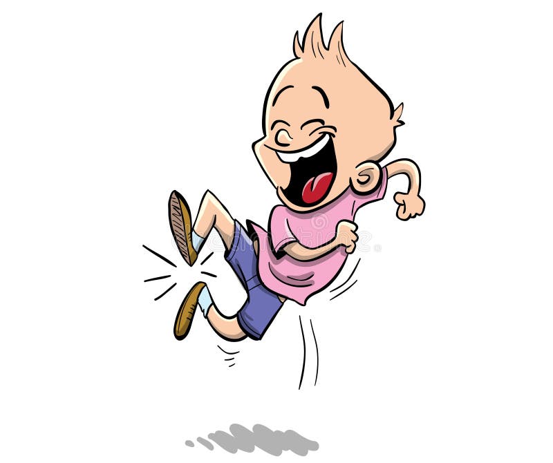 Happy kid jumping with joy stock vector. Illustration of cheerful ...