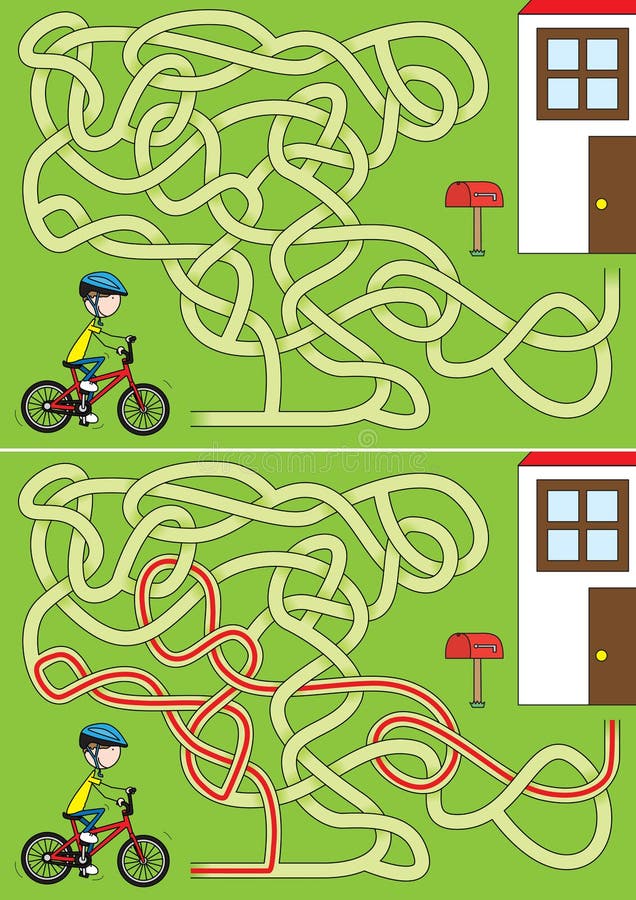 Happy kid maze stock vector. Illustration of path, drawing - 292934180
