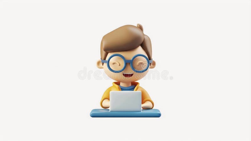 Happy Kid Using Laptop, Online Education Concept Stock Video - Video of ...