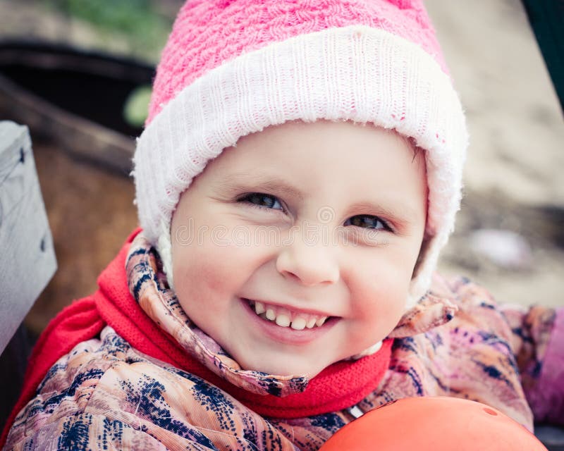 Happy kid wearing stock image. Image of closeup, park - 32937681