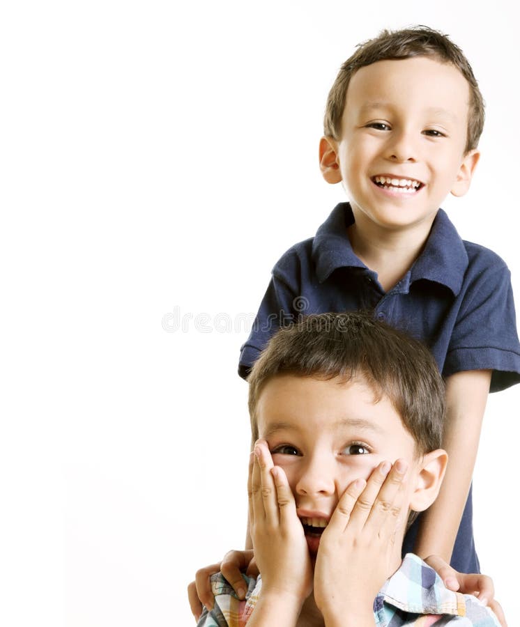 Happy Kids Looking through Window Porthole Stock Image - Image of ...