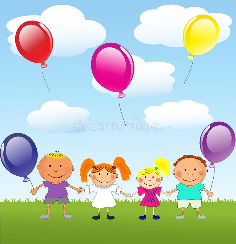 Happy kids stock vector. Illustration of animated, group - 14053827