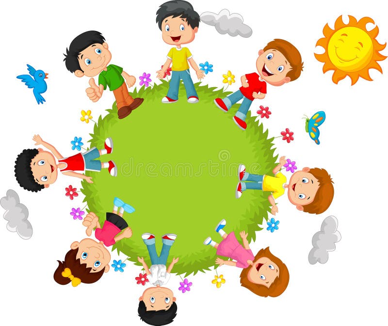 Happy kids cartoon stock vector. Illustration of happiness - 45853929