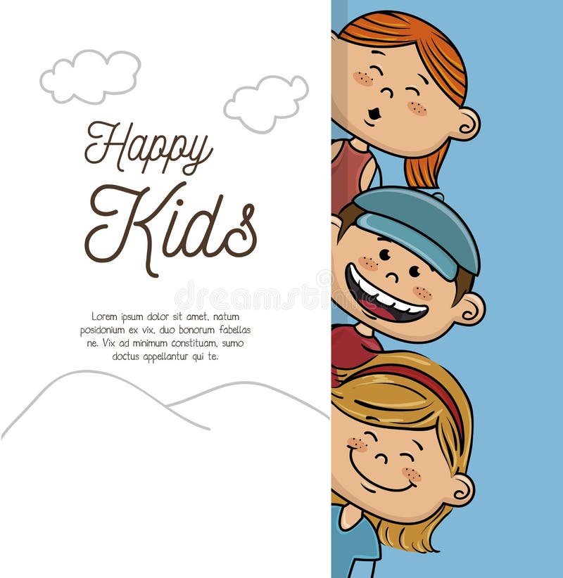 Happy kids design stock illustration. Illustration of design - 67878676