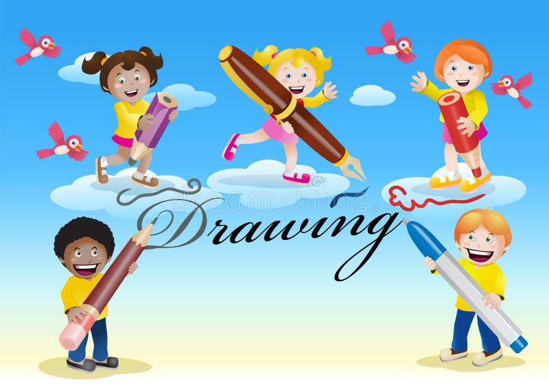 Drawing on the Theme of Space. Stock Vector - Illustration of astronomy ...