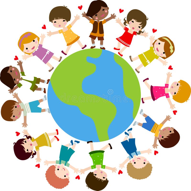 Happy kids and earth stock vector. Illustration of global - 11778731