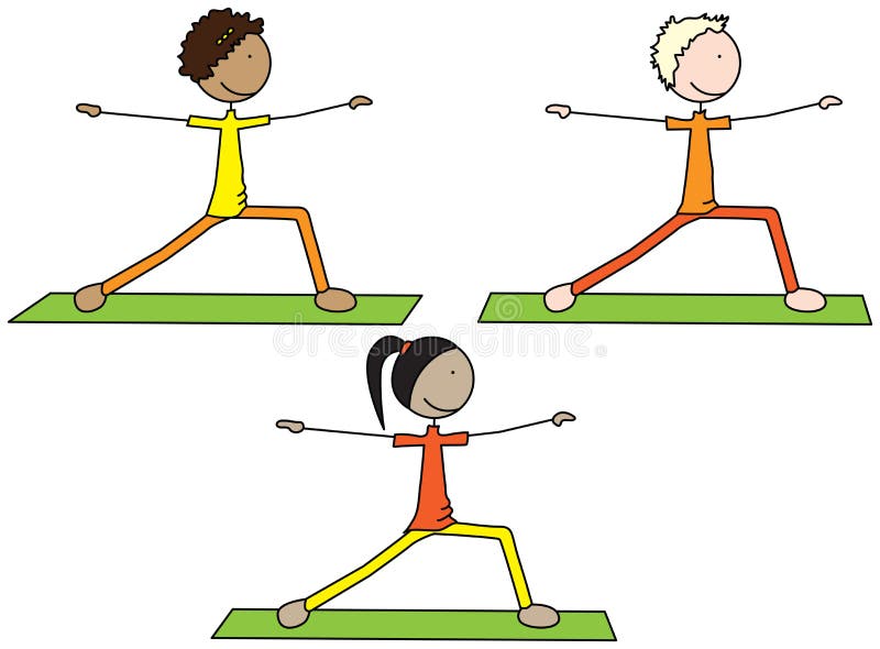 Happy kids exercise stock illustration. Illustration of sport - 210771650