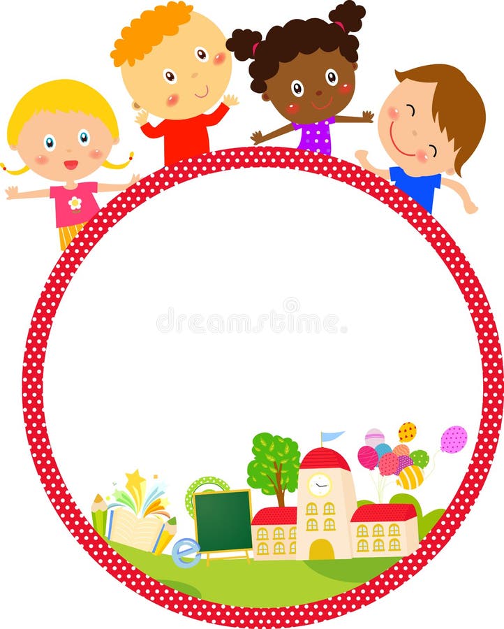 Happy kids and frame stock vector. Illustration of generated - 27561777