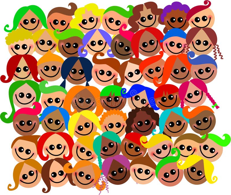 Happy Kids stock illustration. Illustration of diverse - 51277632