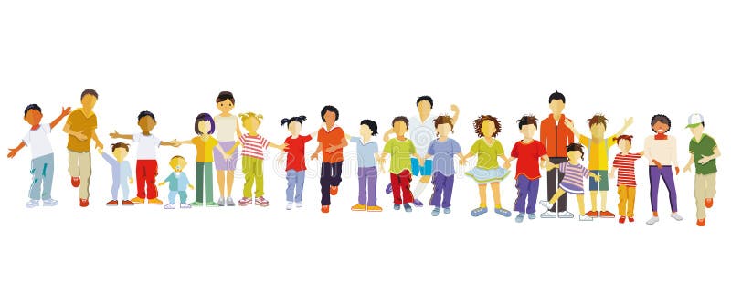 Happy Kids in Group Illustration Stock Vector - Illustration of ...