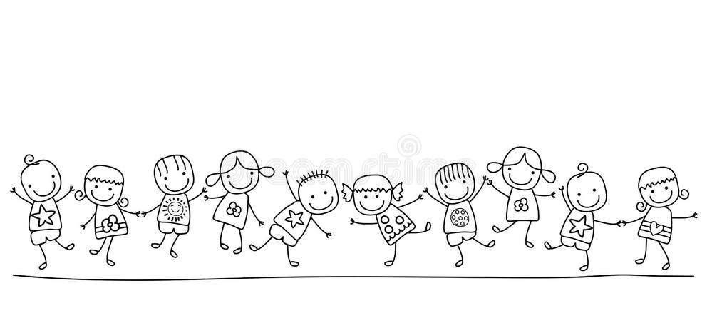 Kids Playing Line Drawing Stock Illustrations – 3,266 Kids Playing Line ...
