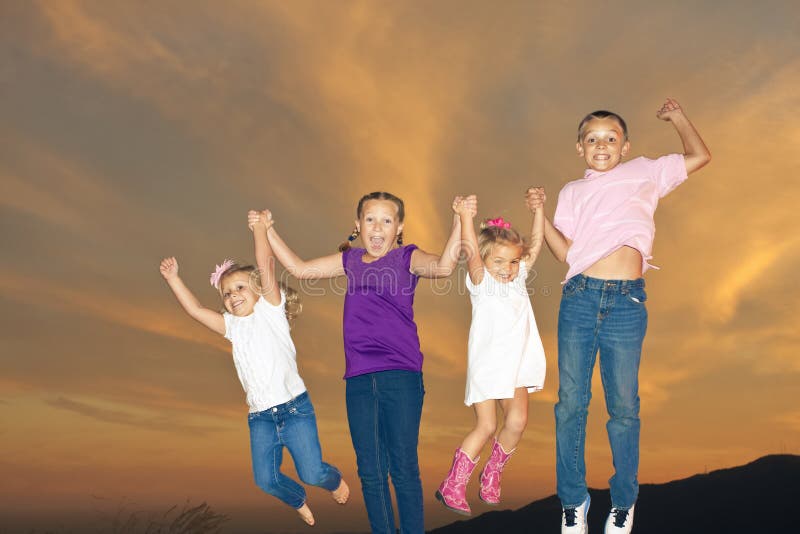 Kids Jumping into the Swimming Pool Stock Image - Image of playing ...