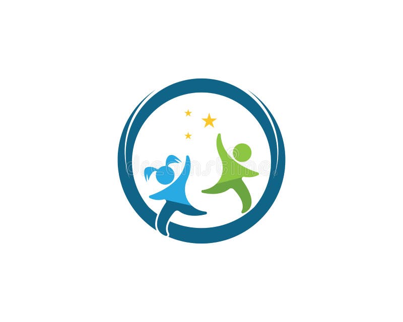 Happy Kids Logo Vector Illustration Stock Vector - Illustration of play ...