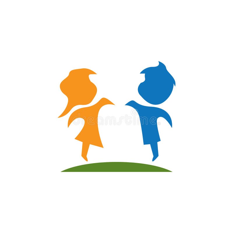 Happy Kids Logo Vector Template Illustration Stock Illustration ...