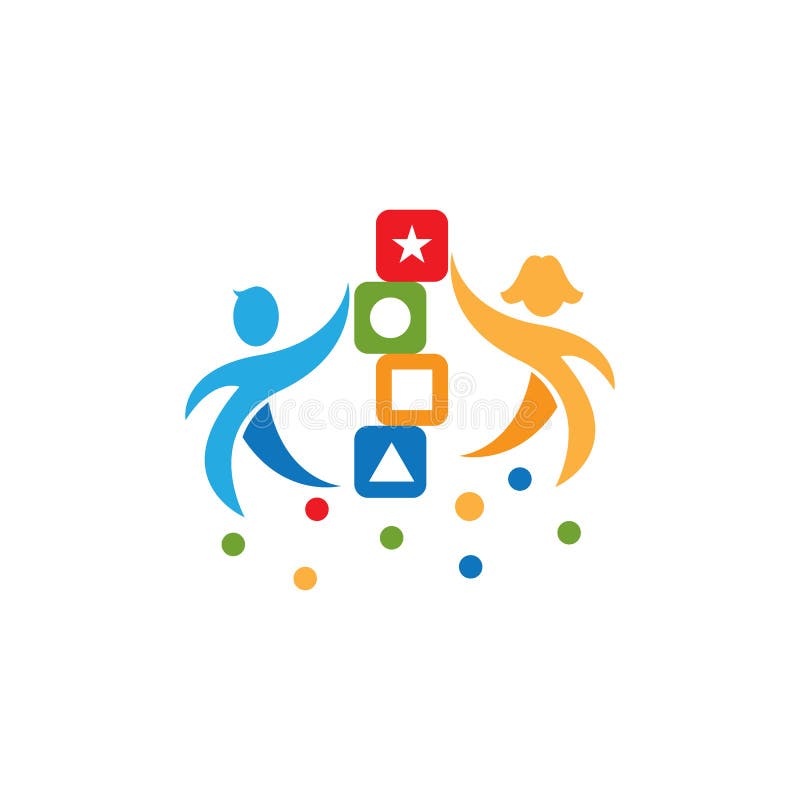 Happy Kids Logo Vector Template Illustration Stock Illustration ...