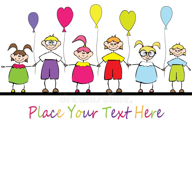 Happy kids in love stock vector. Illustration of girls - 13912972