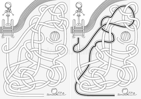 Pool maze stock vector. Illustration of kids, swimming - 114368160