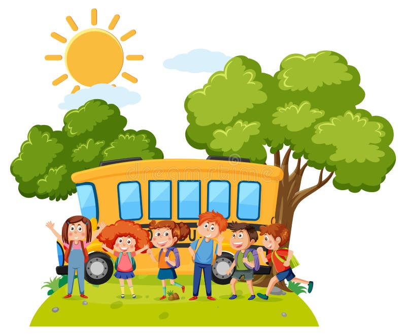 Happy kids at school stock vector. Illustration of learning - 255523899