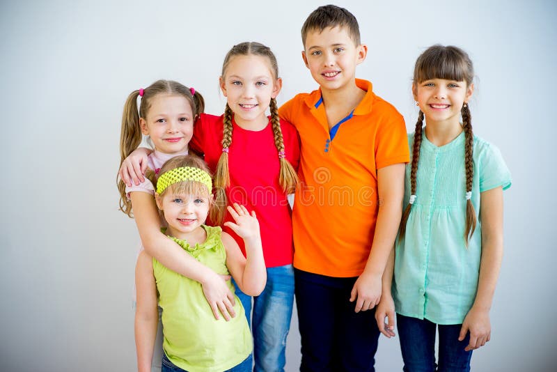 Happy kids smiling stock photo. Image of multicolored - 89579492