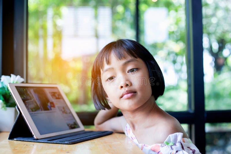 Happy Kids Using a Laptop Computer at Home Stock Image - Image of white ...