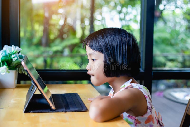 Happy Kids Using a Laptop Computer at Home Stock Photo - Image of white ...