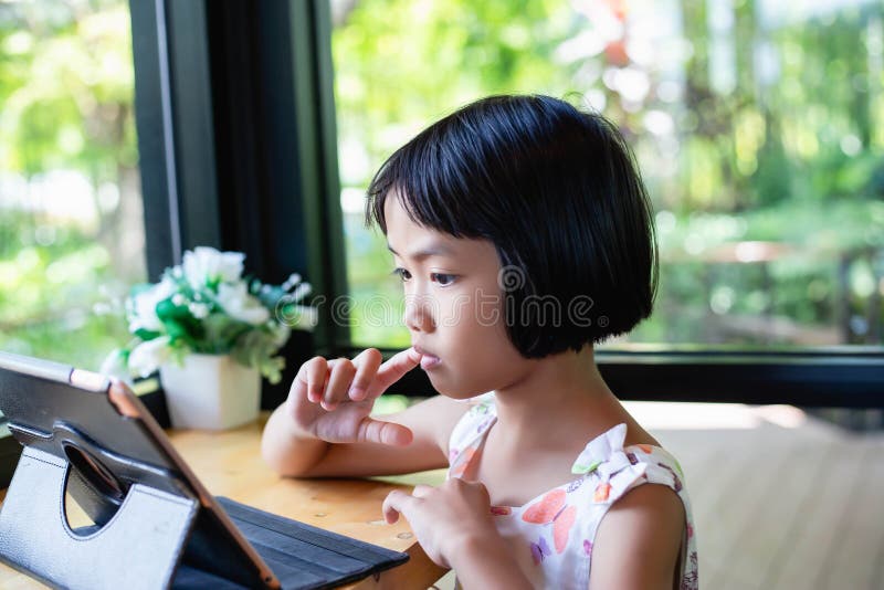 Happy Kids Using a Laptop Computer at Home Stock Image - Image of kids ...