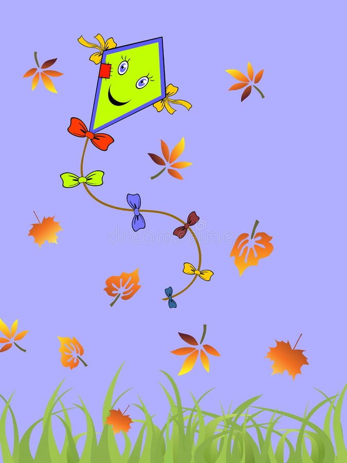 Happy kite stock illustration. Illustration of play, background - 16244939