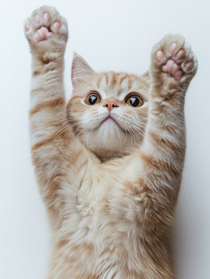 Happy Kitten with Paws Up stock image. Image of adorable - 364252941
