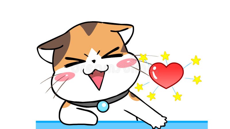 Happy Kitten Table Slap - White Background Animation Stock Video ...