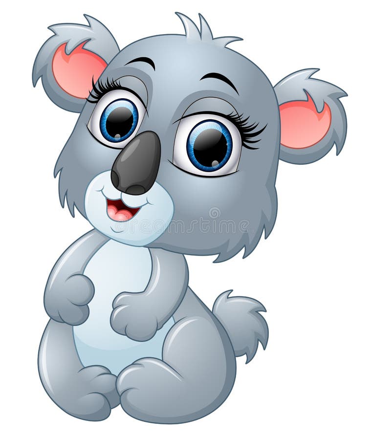Happy Koala Cartoon Vector Design Illustration. Smiling Koala Stock ...