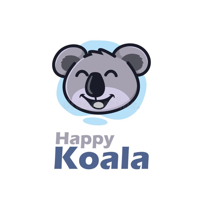 Happy Koala Cartoon Vector Design Illustration. Smiling Koala Stock ...
