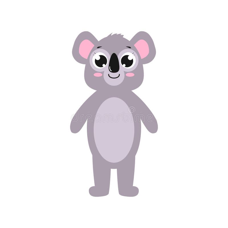 Happy Koala Cartoon Vector Design Illustration. Smiling Koala Stock ...