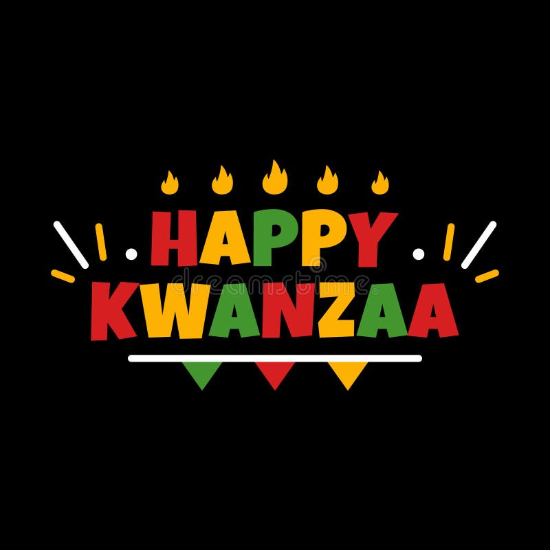 Happy Kwanzaa Celebration Day Lettering Background Stock Vector ...