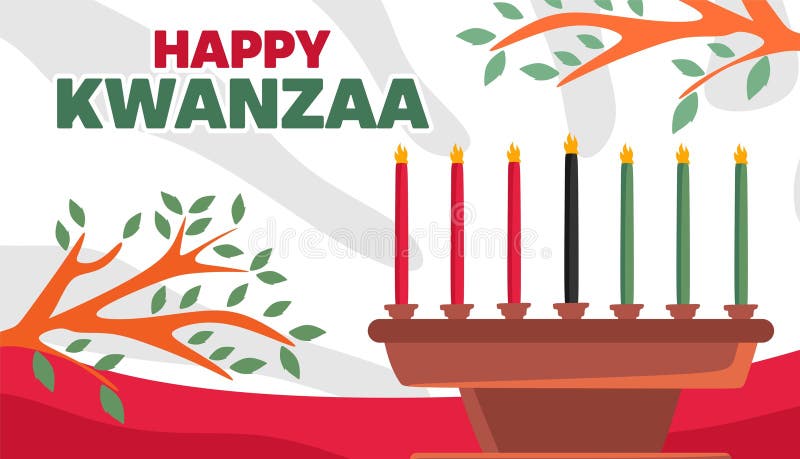 Happy Kwanzaa Day with Kwanzaa Candles Stock Illustration ...