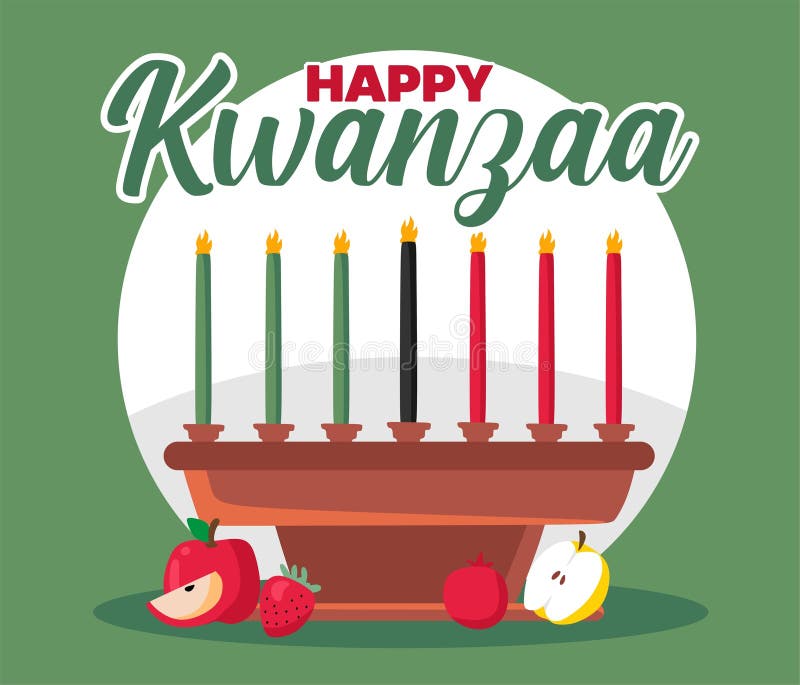 Happy Kwanzaa Day with Kwanzaa Candles Stock Illustration ...
